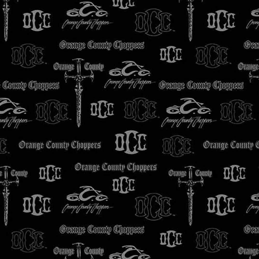 Michael Miller Fabrics - Orange County Choppers - OCC Logos - Black ...