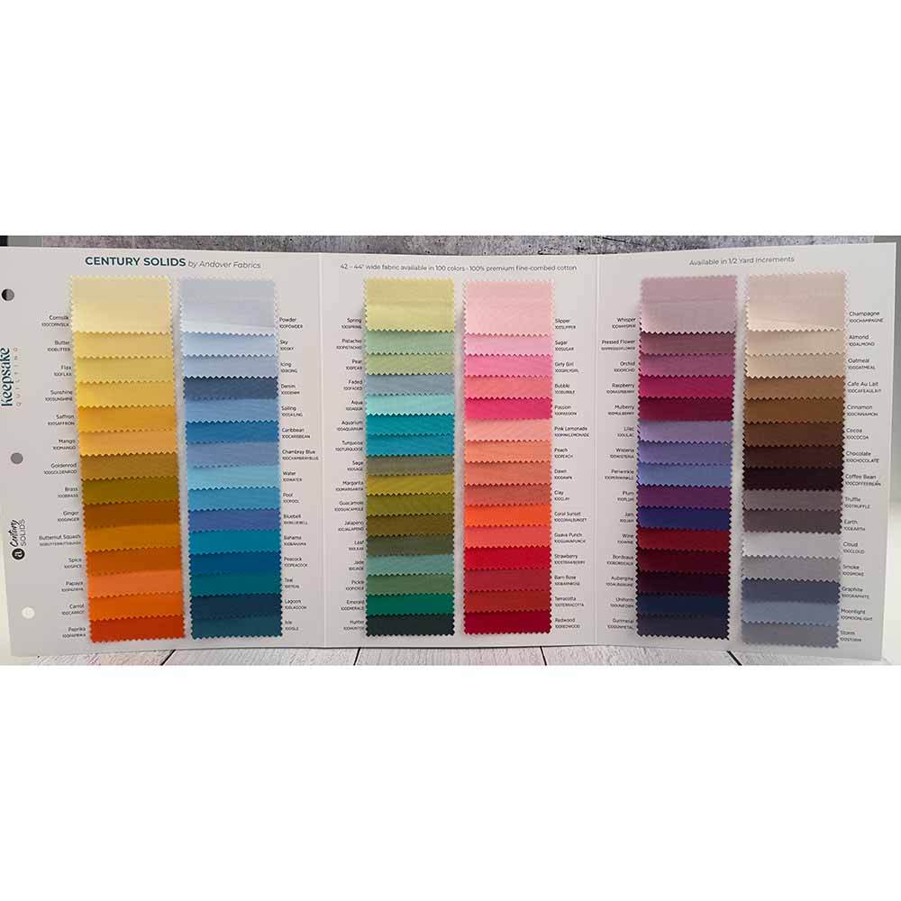 Keepsake Quilting Exclusive - Andover Fabrics - Century Solids - Swatc