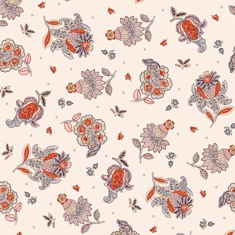 P&B Textiles - Le Baroque - Tossed Jacobean Motifs - White - Yardage ...
