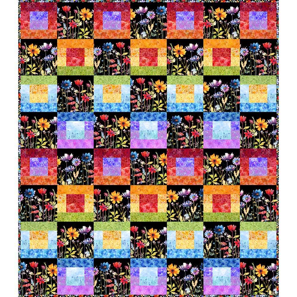 Blooming Day & Night Strip Quilt - Black - Jason Yenter - In the Begin ...