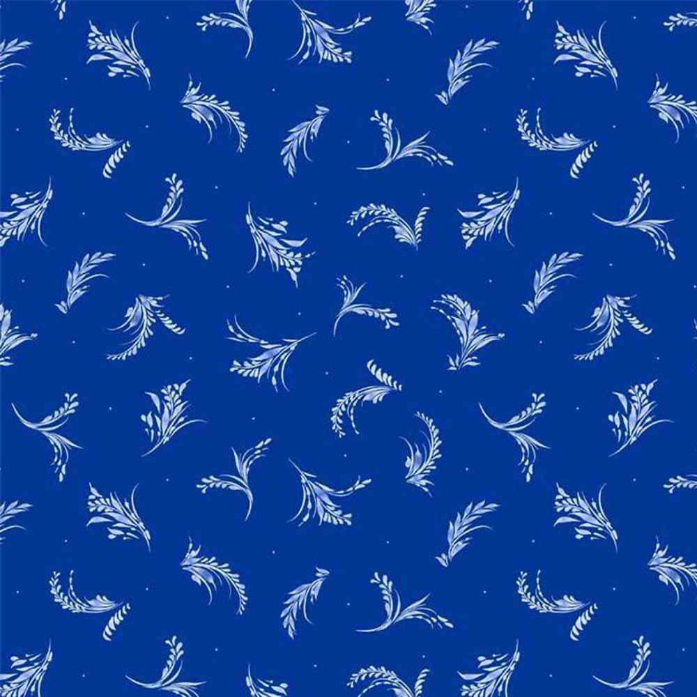 P&B Textiles - Porcelaina By Geetanjali Behera - Tossed Sprigs - Blue ...