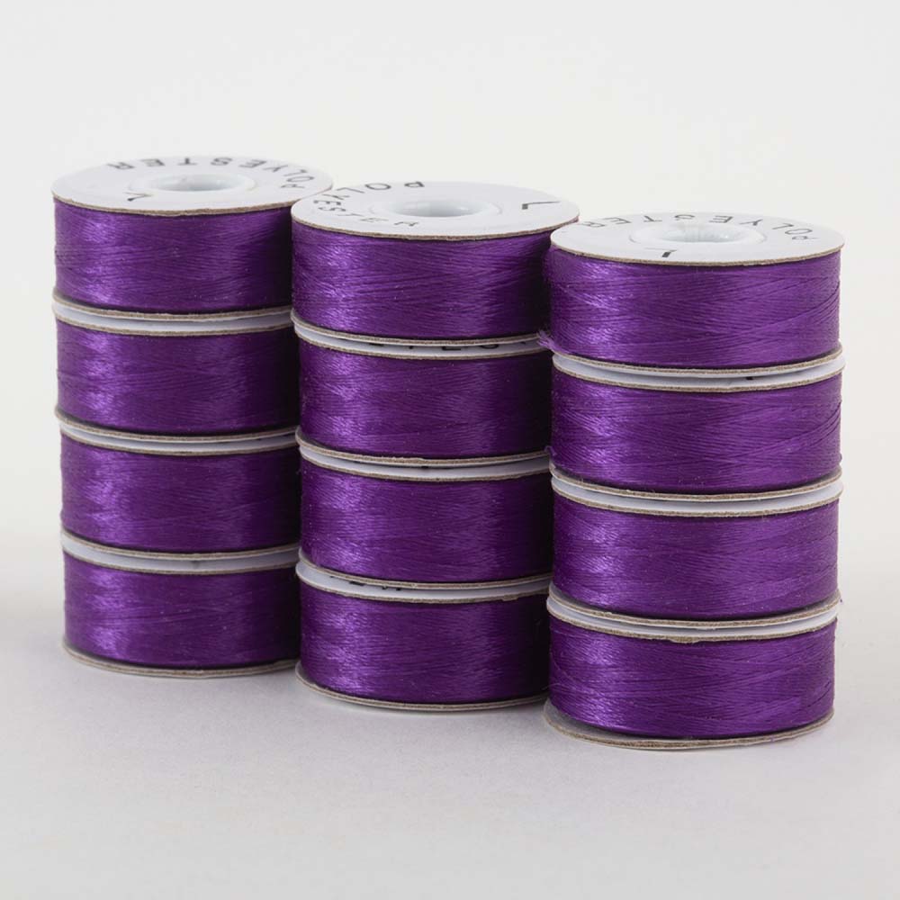 SuperBobs Polyester Bobbin 12pk L-Style Dark Purple – Keepsake Quilting