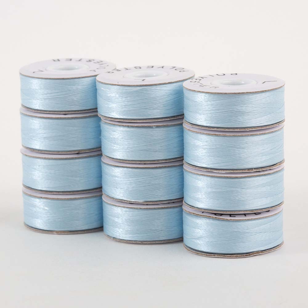 SuperBobs Polyester Bobbin 12pk L-Style Baby Blue – Keepsake Quilting
