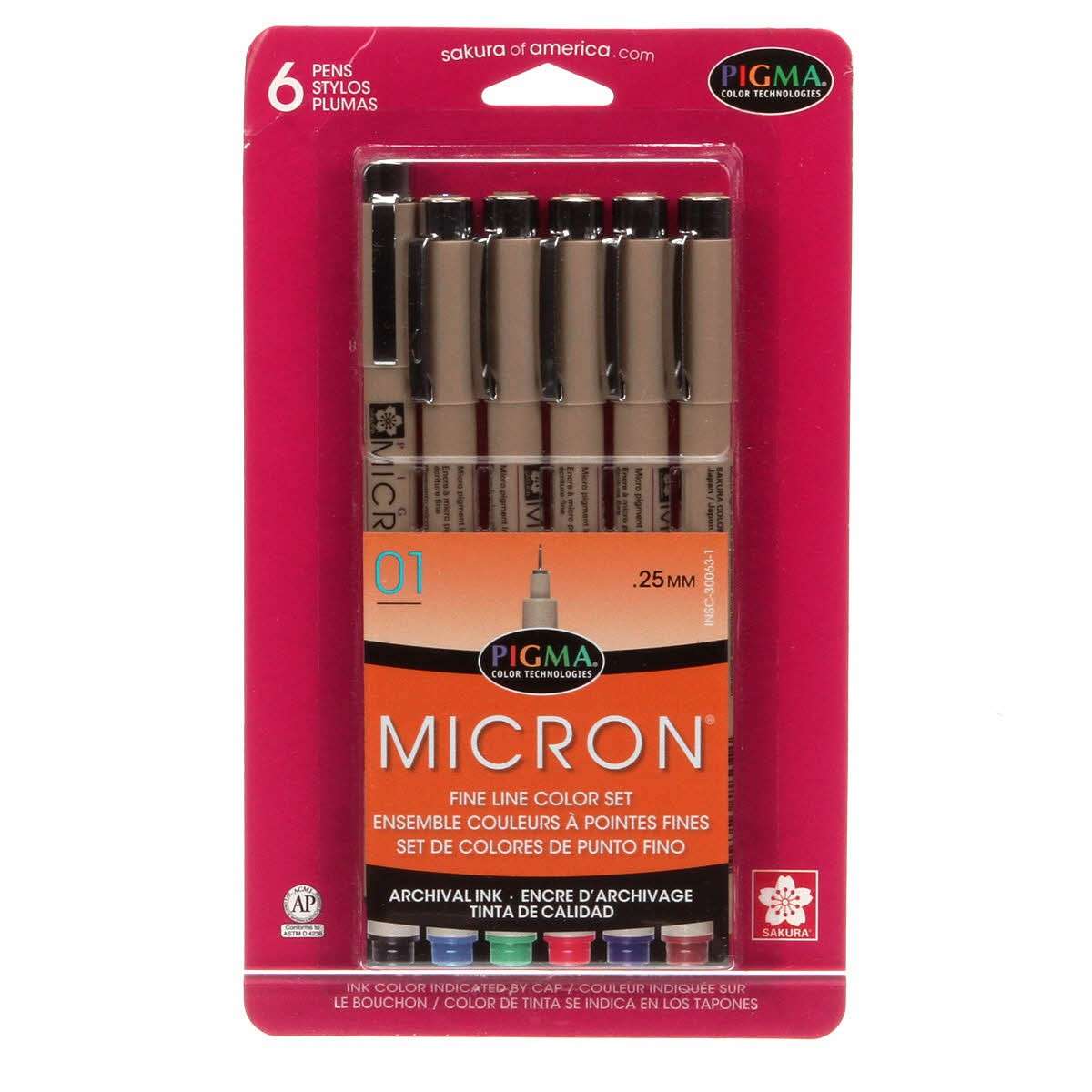 Pigma Micron Pen Set Size 01 6 Colors – Keepsake Quilting