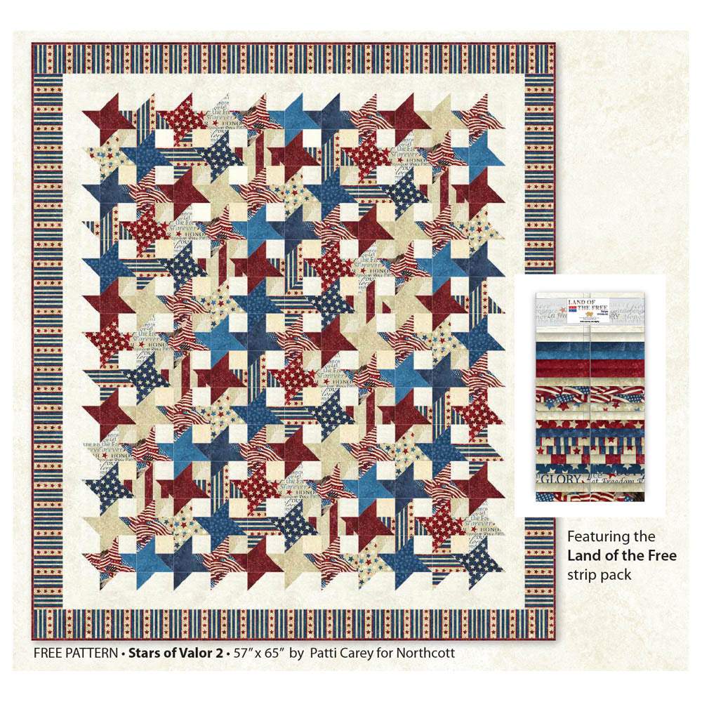 Northcott Fabrics - Stars of Valor Quilt#2 pattern - FREE download ...