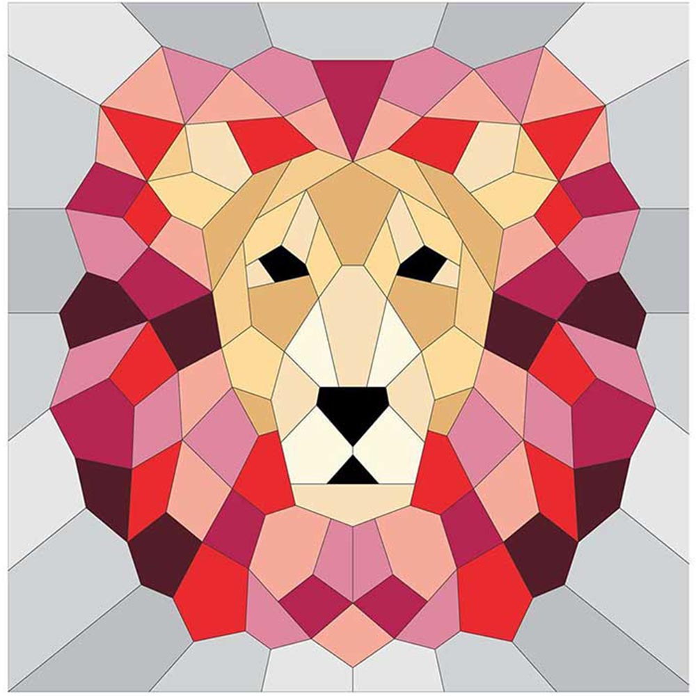 Lion English Paper Piecing Pattern by Violet Craft – Keepsake Quilting