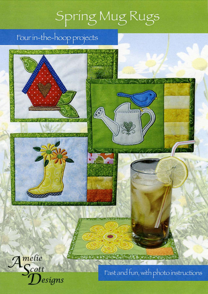 Spring Mug Rugs Embroidery Pattern by Christine Conner – Keepsake Quilting