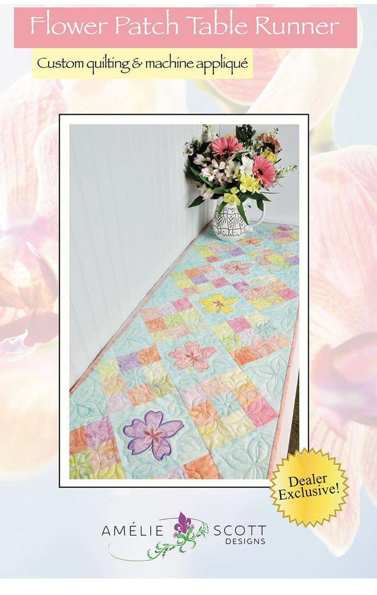 Flower Patch Table Runner Machine Embroidery Pattern by Christine ...