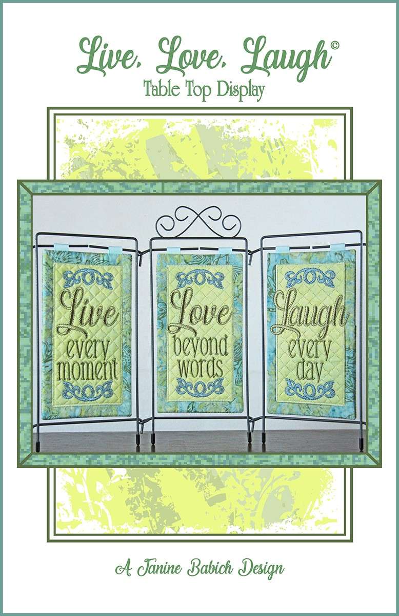 Live Love Laugh Table Top Display Embroidery by Janine Babich ...