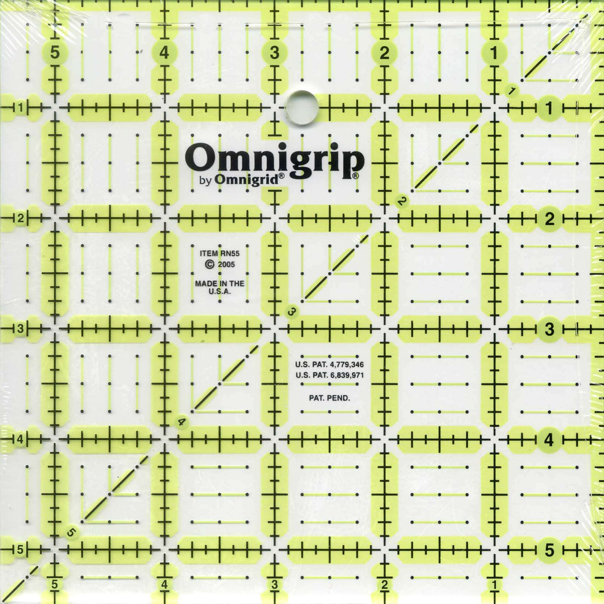 Omnigrid Omnigrip Neon Ruler 5-1/2in x 5-1/2in – Keepsake Quilting