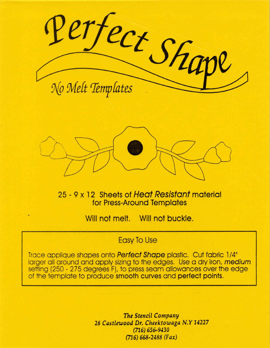 Perfect Shape Plastic Template Sheet 25 ct – Keepsake Quilting