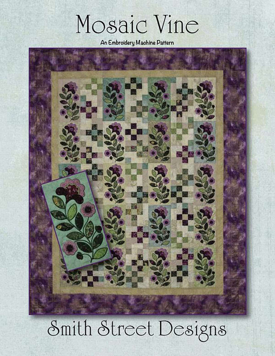 Mosaic Vine Machine Embroidery Quilt Pattern by Smith Street Designs ...