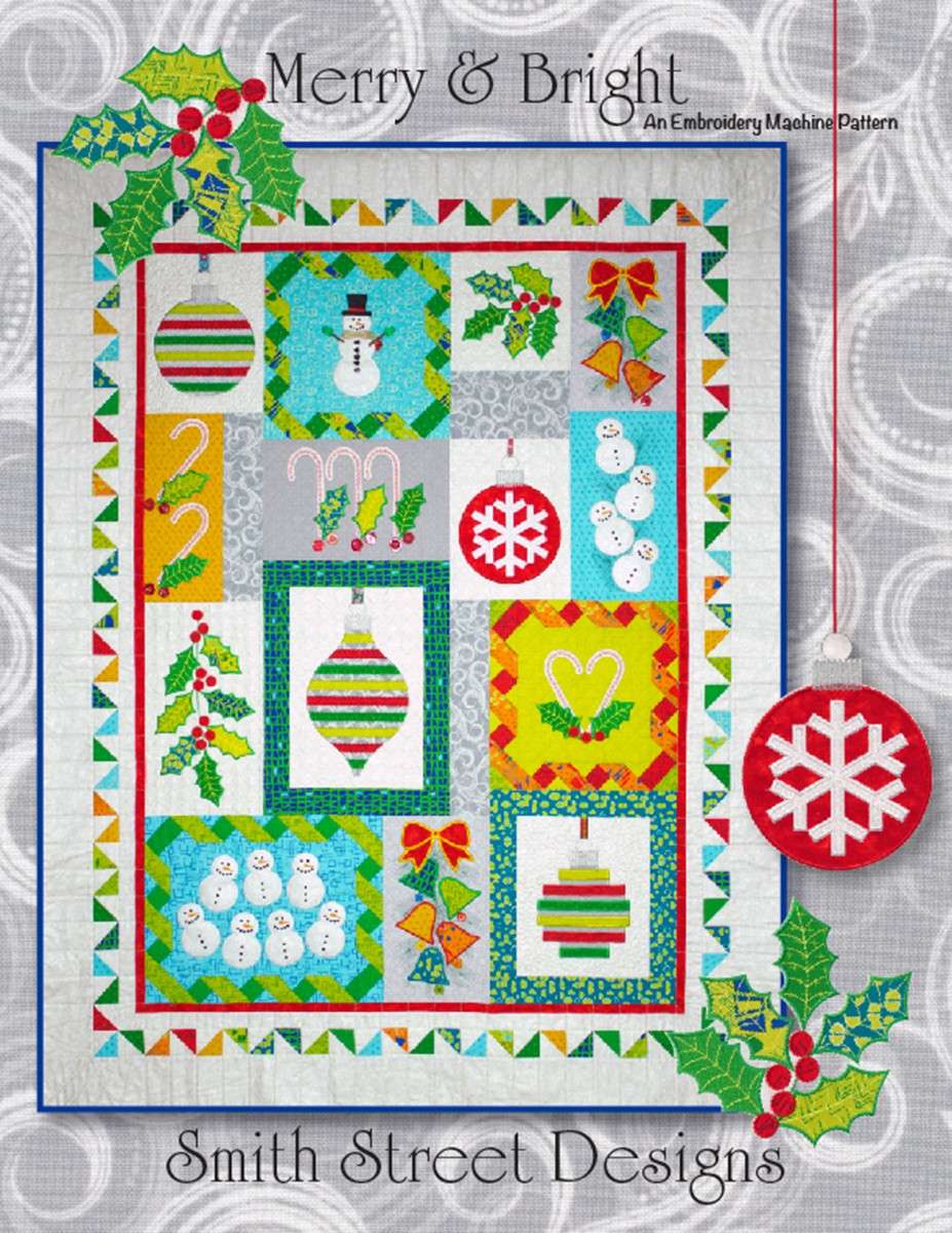 Merry and Bright Pattern Machine Embroidery CD by Smith Street Designs ...
