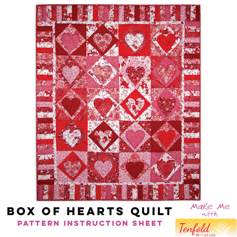 Box of Hearts Quilt - Tenfold Pattern – Keepsake Quilting